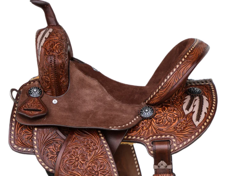 Drum Dyed Genuine Leather Western Saddle Horse Tack Barrel Pleasure ...