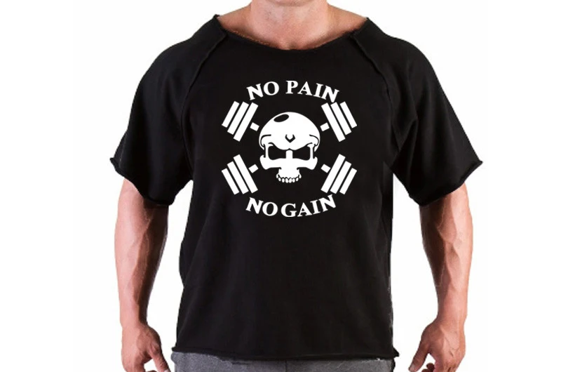 Men's Oversize T-shirt Bodybuilding Cardio Rag Top Activewear Short ...