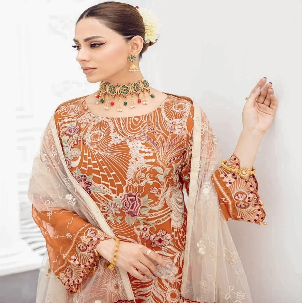 Pakistani Original Branded Suits Chiffon 3 Piece Suits By Ramsha Volume ...