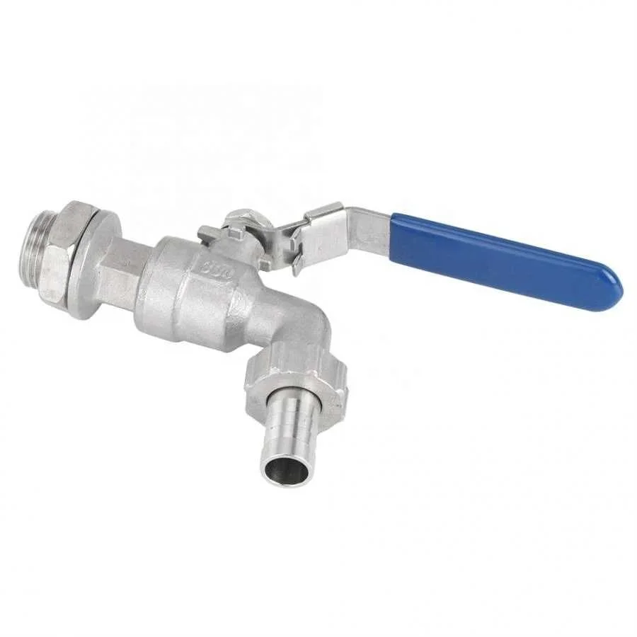 Stainless Steel Hose 1/2 Inch Faucet Tap Ball Valve Weldless Bulkhead ...