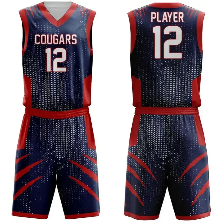 Double Interlock Basketball Uniforms Mesh Uniforms Sets Basketball ...