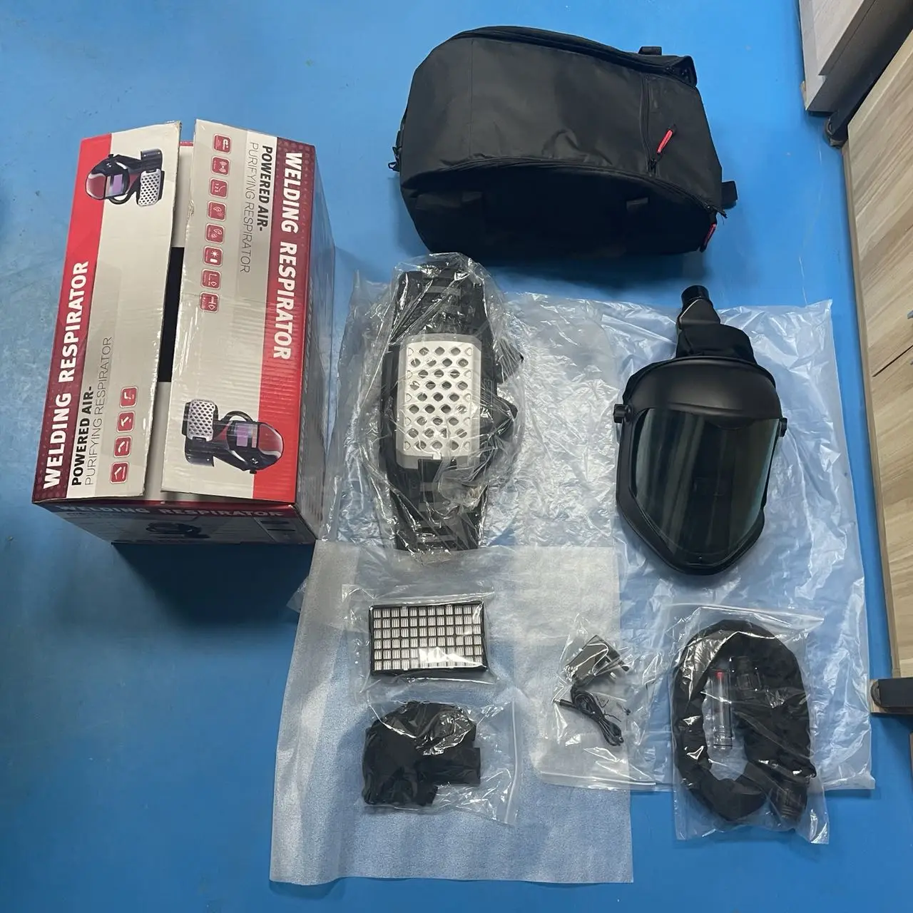 Papr Powered Air Purifying Respirator Kit - Auto Darkening Welding Helmet