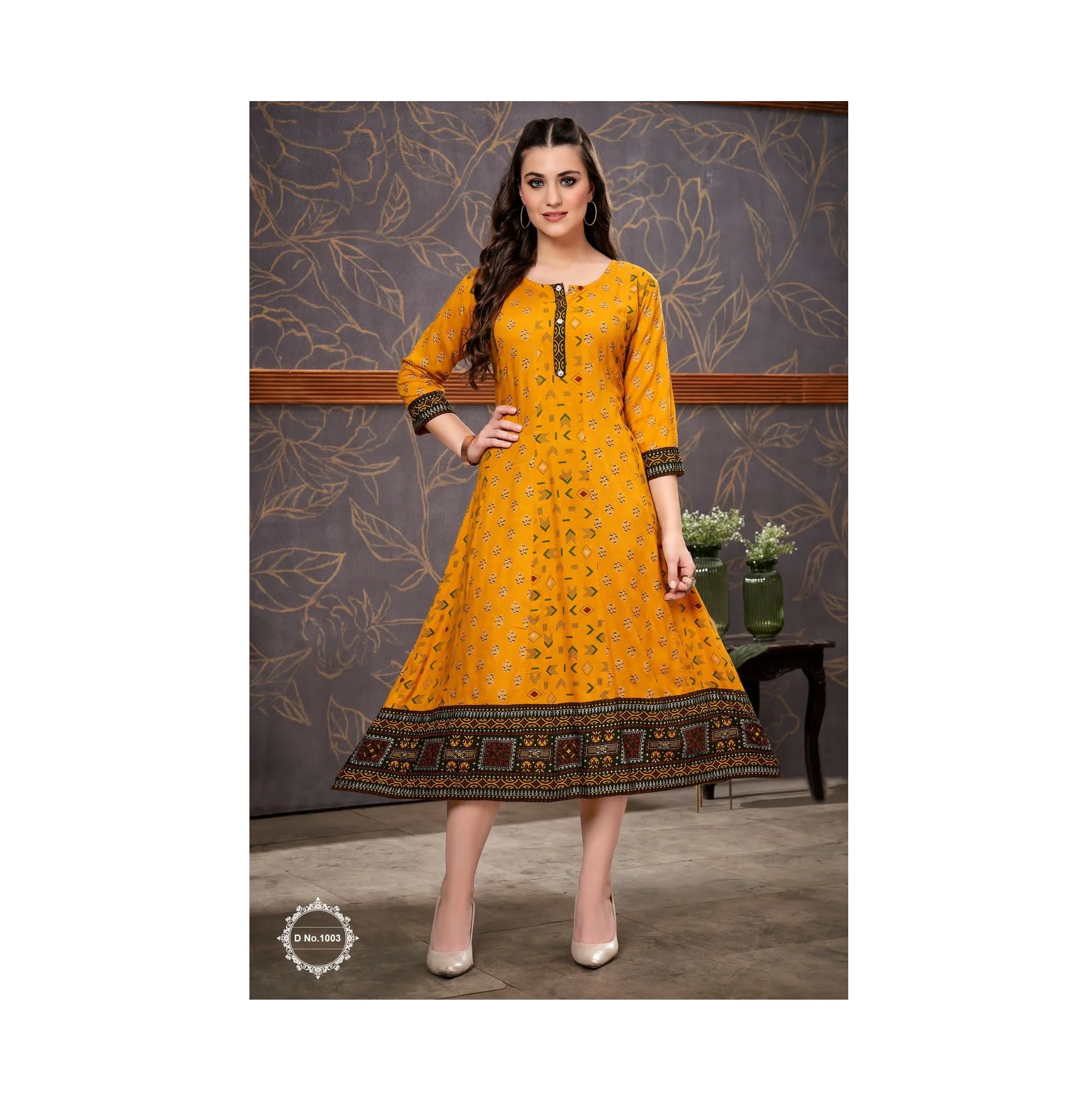 New Luxury Design Traditional Indian Rayon Print Fancy Kurti For Women ...