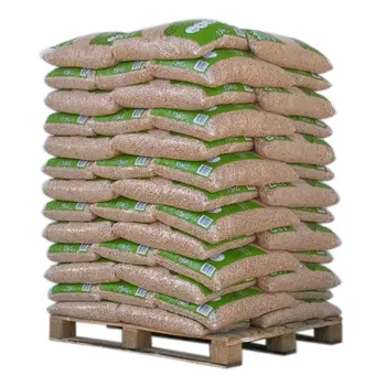 Pine Wood Pellets 15kg Plastic Bags En Plus A1 / Din Plus Biomass ...