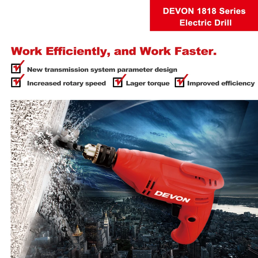 Devon 10mm Heavy Duty Electric Power Drill Handheld Electric Drill ...