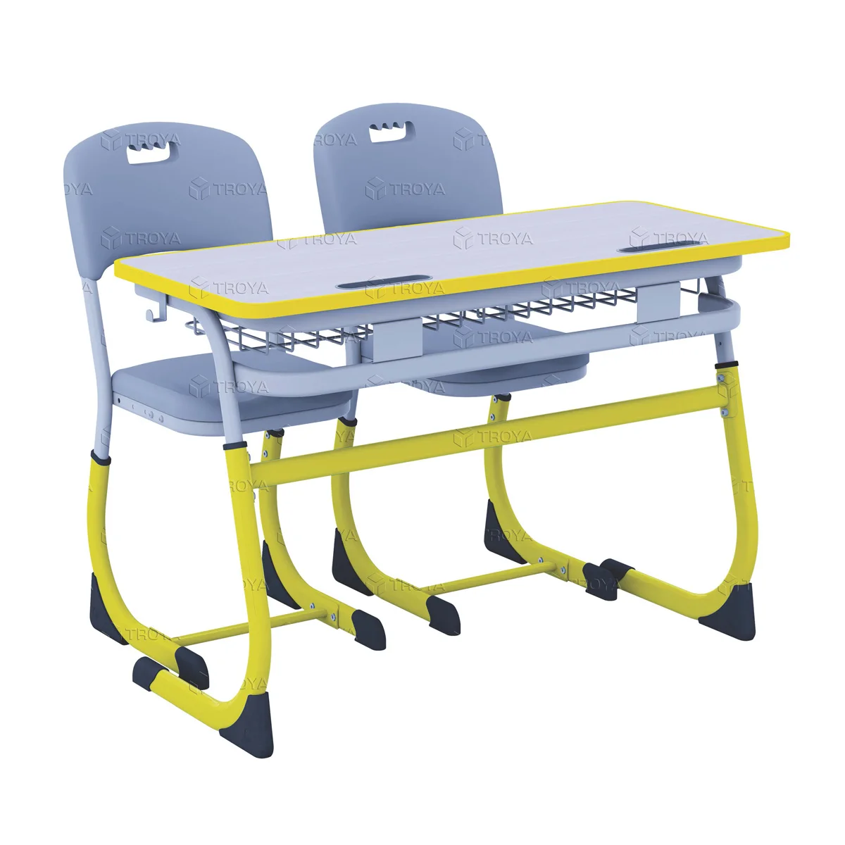 Double School Desk Set "smarty" For Junior School,Adjustable Height ...