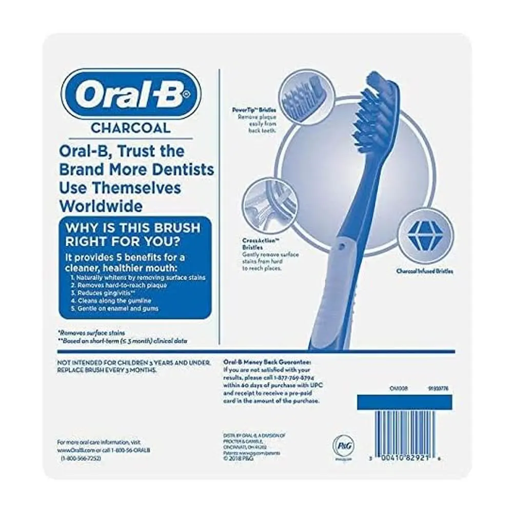 Oral-b Crossaction Soft Toothbrushes - 6 Pack,Deep Plaque Removal,All ...