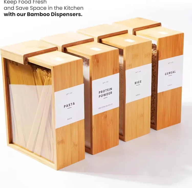 Modern Home Storage Box Creative Bamboo Organizer for Kitchen Rectangle ...