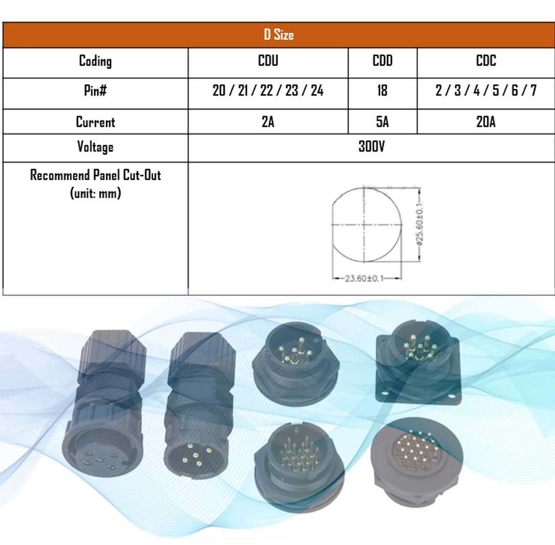 Waterproof Ip67 Plastic Lock Type Large Size Circular Connector 2a 5a ...