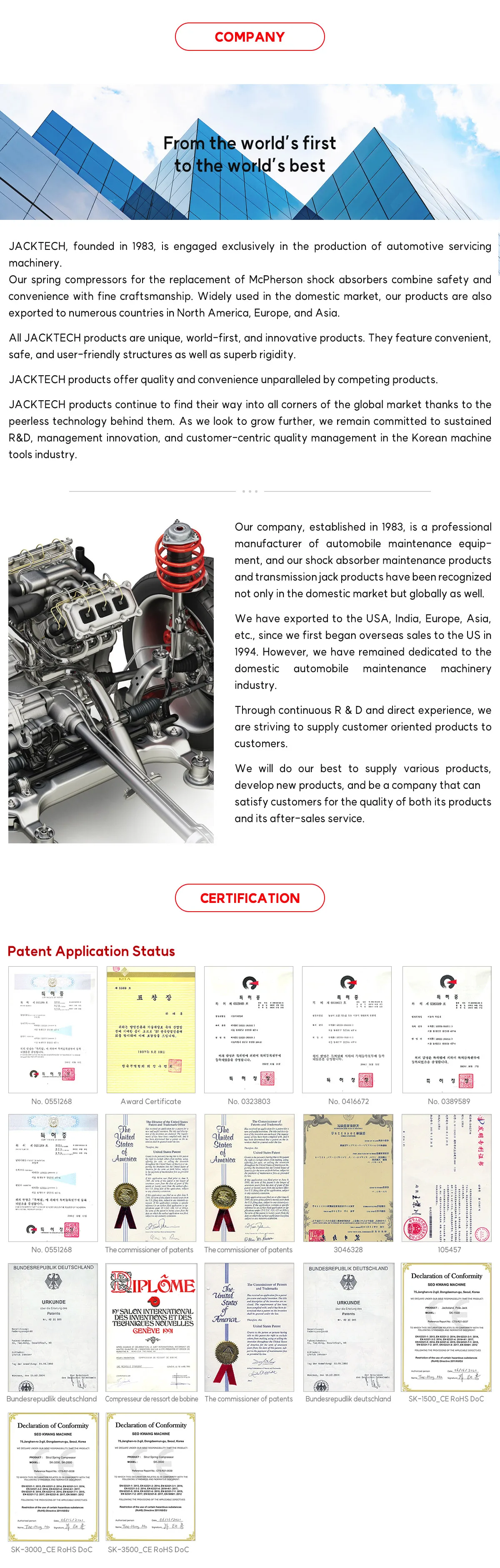 Korean Jacktech SK-3000 MacPherson Strut Spring Compressor – Durable ...