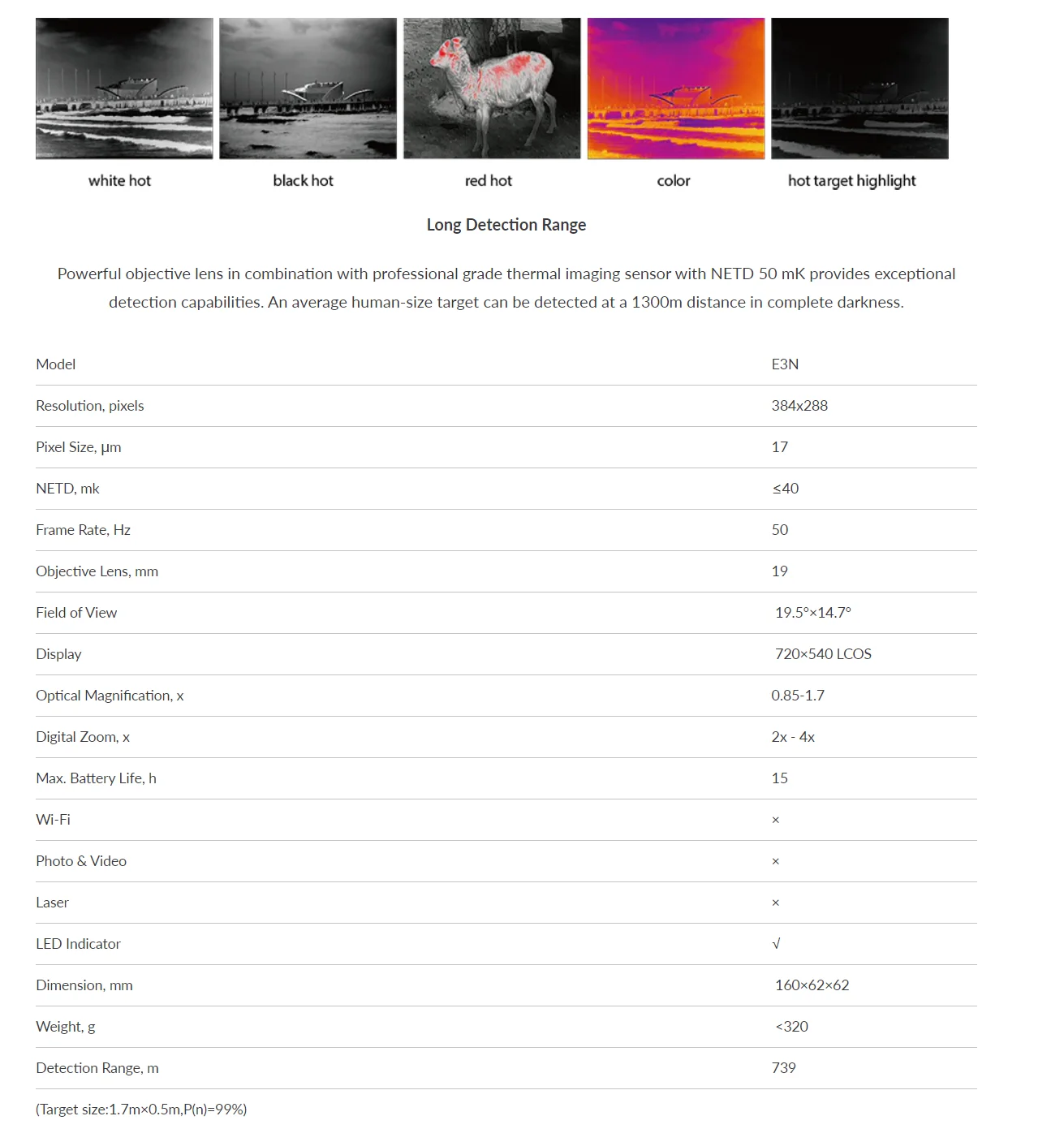 Iray Eye Series E3N Thermal Imaging Monocular for Outdoor Hunting