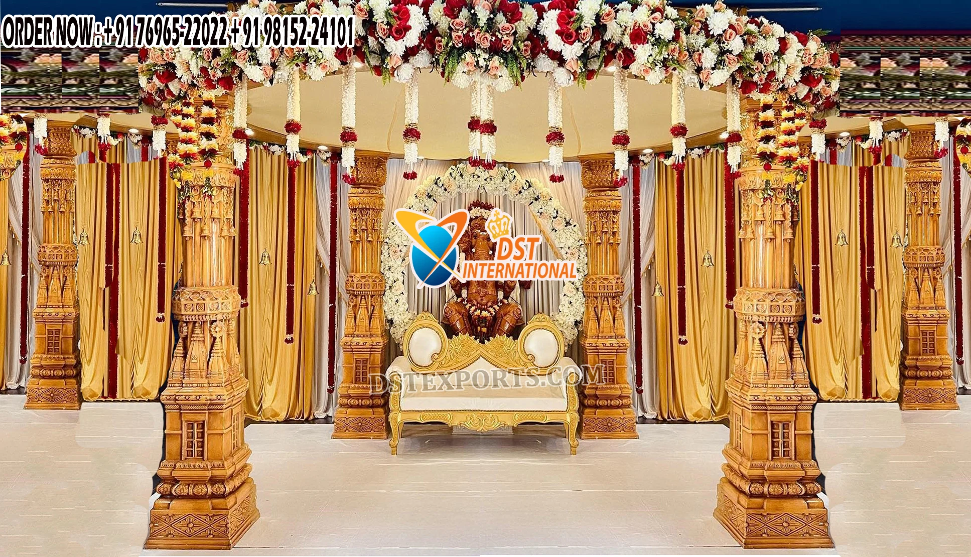 South Indian Wedding Golden Mangalam Mandapam Elegant Event Wedding FRP ...