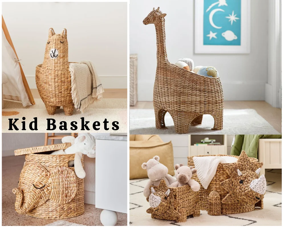 Rattan Fox Design Storage Wicker Basket Rattan Kid Storage Kids Storage ...