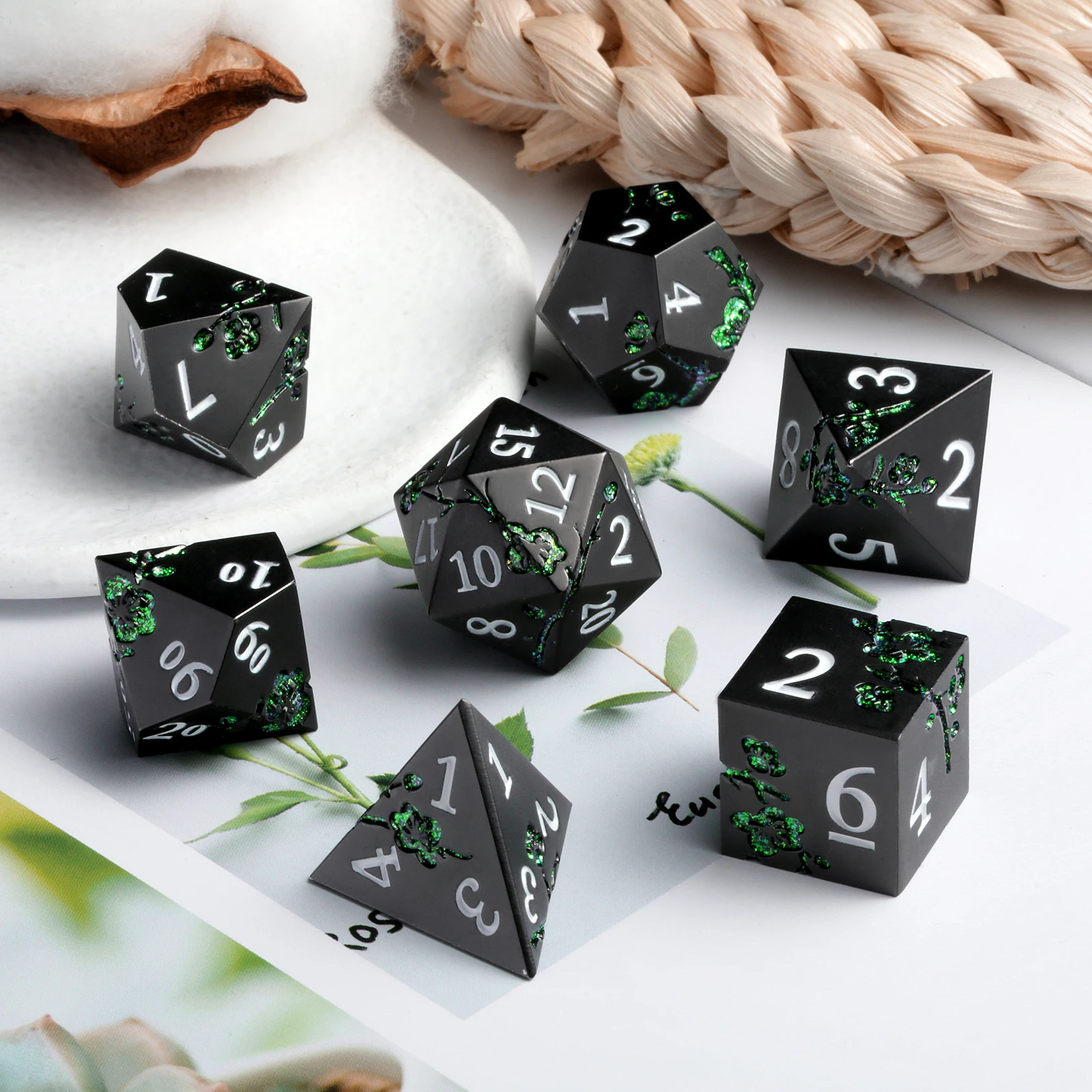 Custom Metal Dnd Dice Manufacturer Playing Dice Set D&D Plum Blossom ...