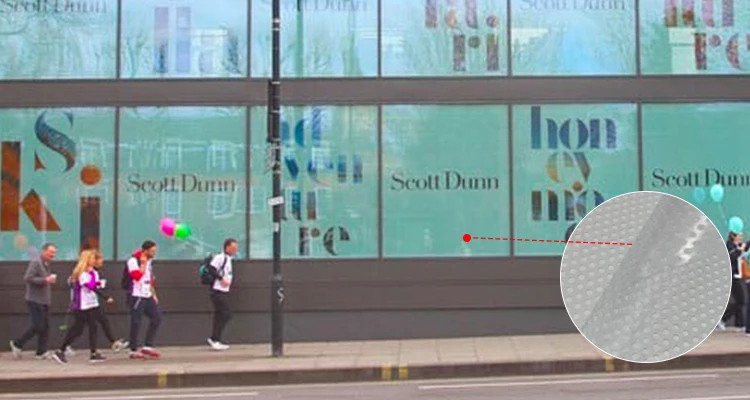 Mesh One Way Vision Perforated Pvc Sticker Film Privacy Window Film For ...