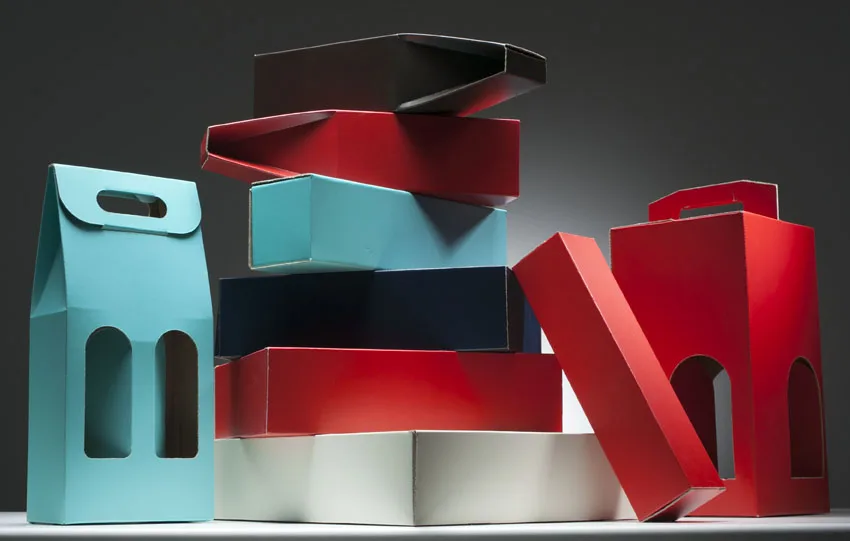 Cardboard Box Set For Three Bottle Self-mounting With Internal Support ...