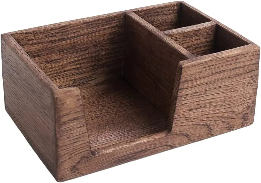Handcrafted Modern Rustic Wooden Table Caddy With Napkin Holder Wood ...