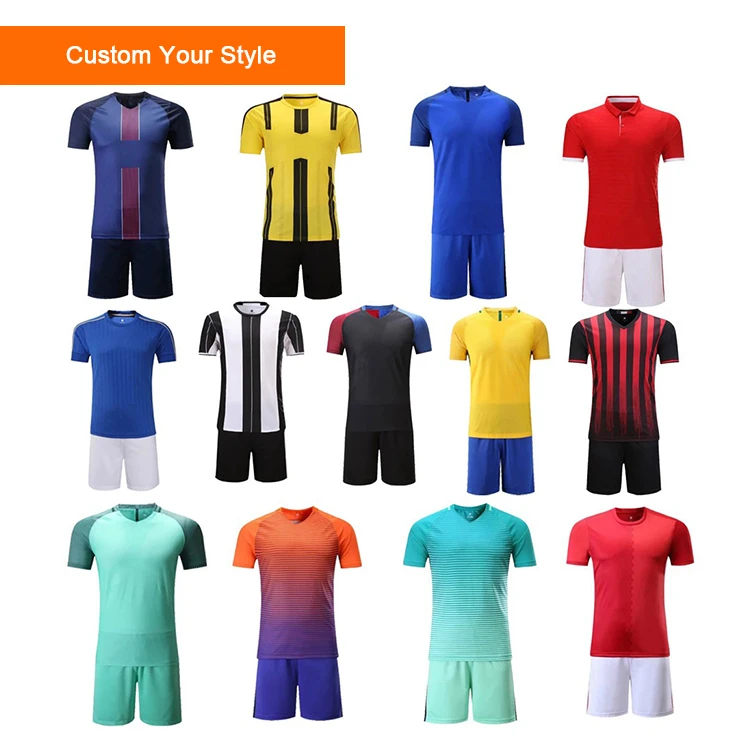 Customized Logo Quick Dry Soccer Uniform Set Football Sports Wears High ...