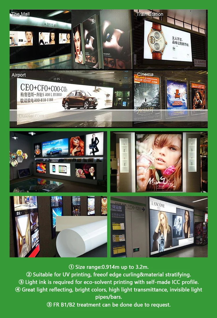 Super Format Backlit Pet Film With Two Side Pvc Coating - Buy Matte Pet ...