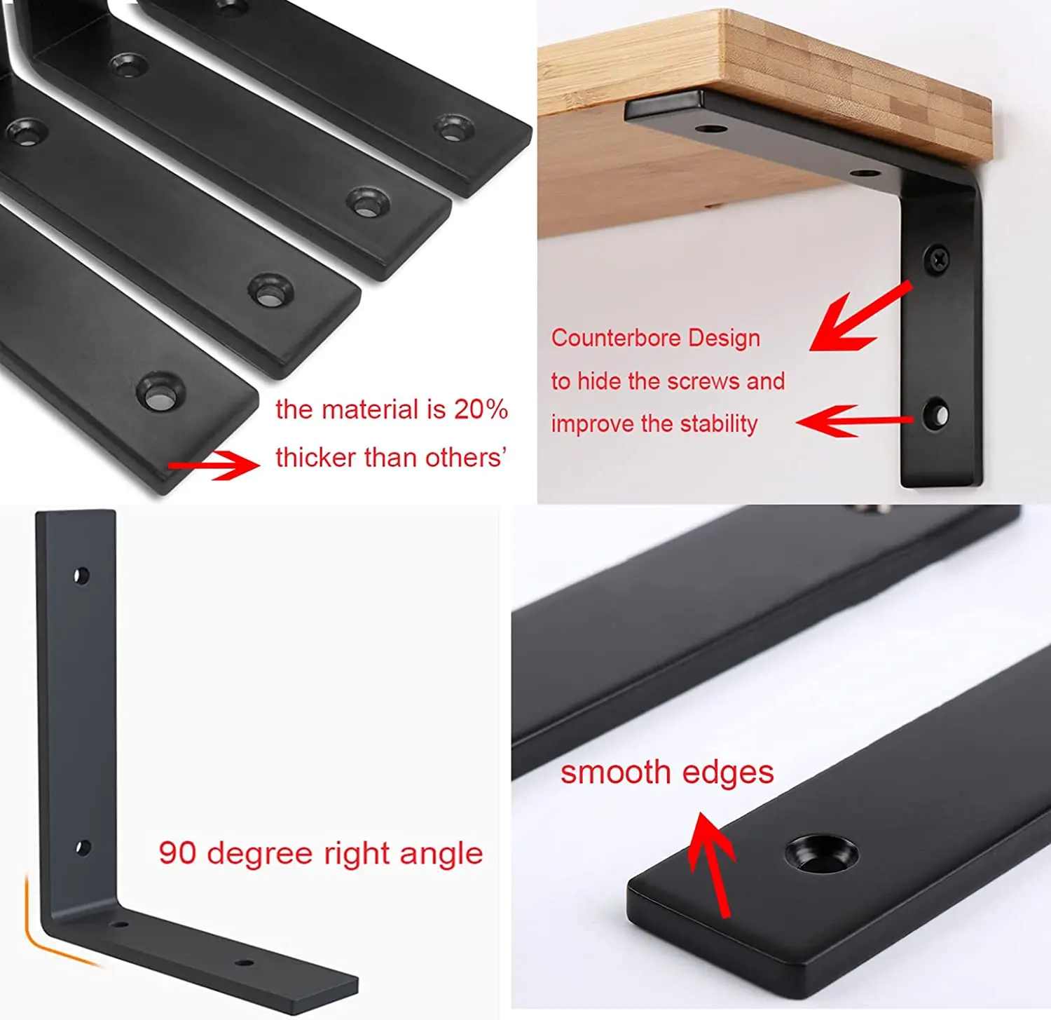 Heavy Duty L Shape Diy Open Shelving Hardware Metal Scaffold Black Wall ...