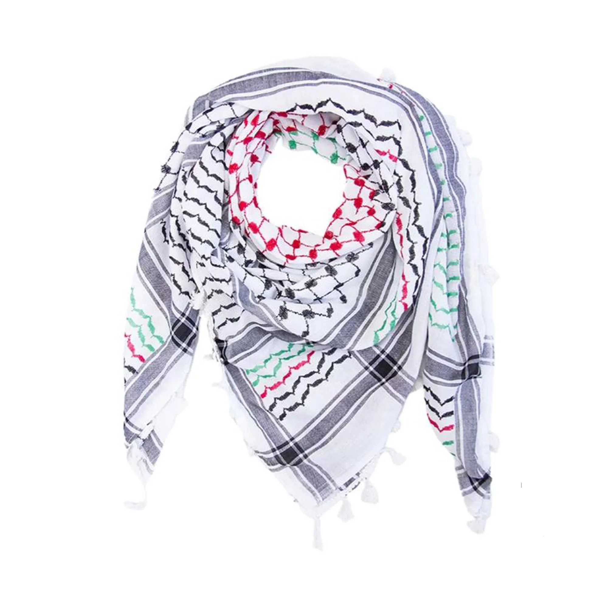 Custom Shemagh Desert Keffiyeh Arafat Square Scarf 100% Cotton