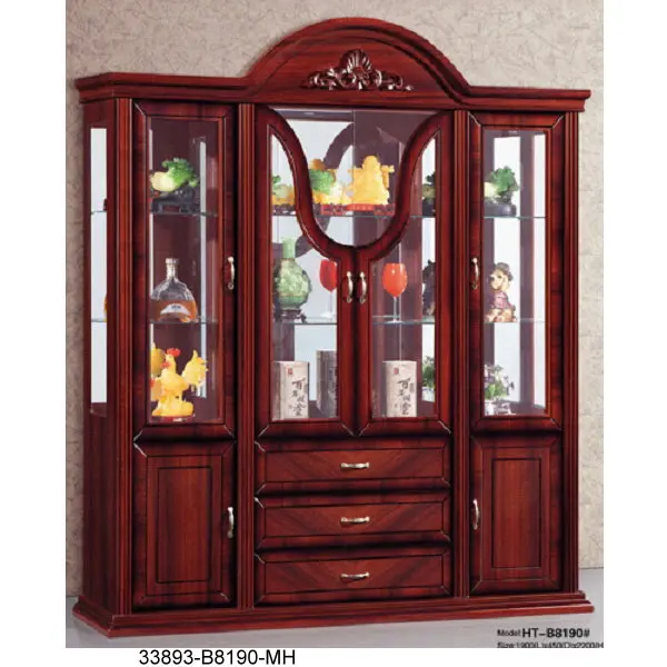 33893-B8140 Model Wooden Glass Cabinet - Modern & Versatile