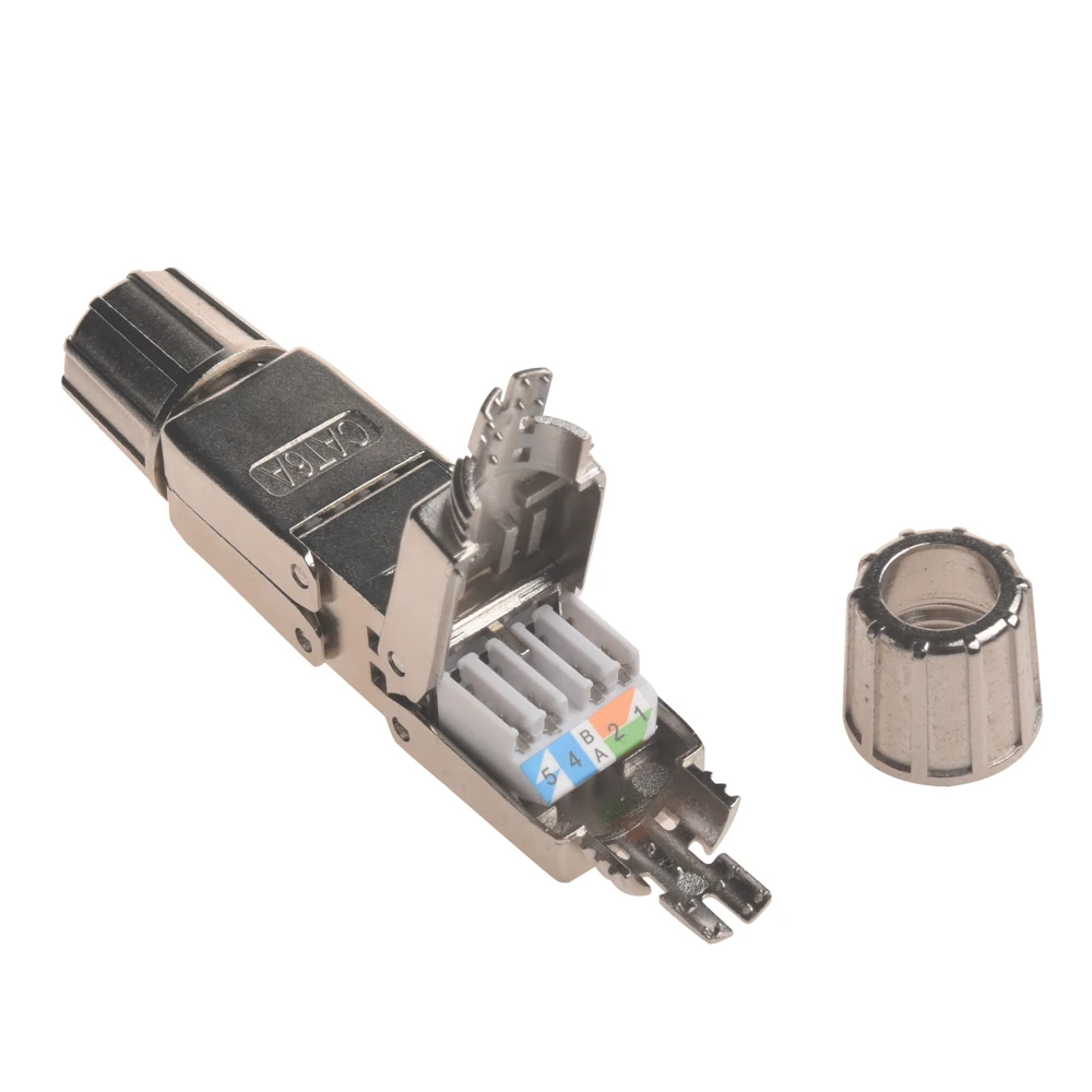 New Model STP Tool-Less Rj45 Connector Tool-Free Shielded Cat6a Cat7 ...