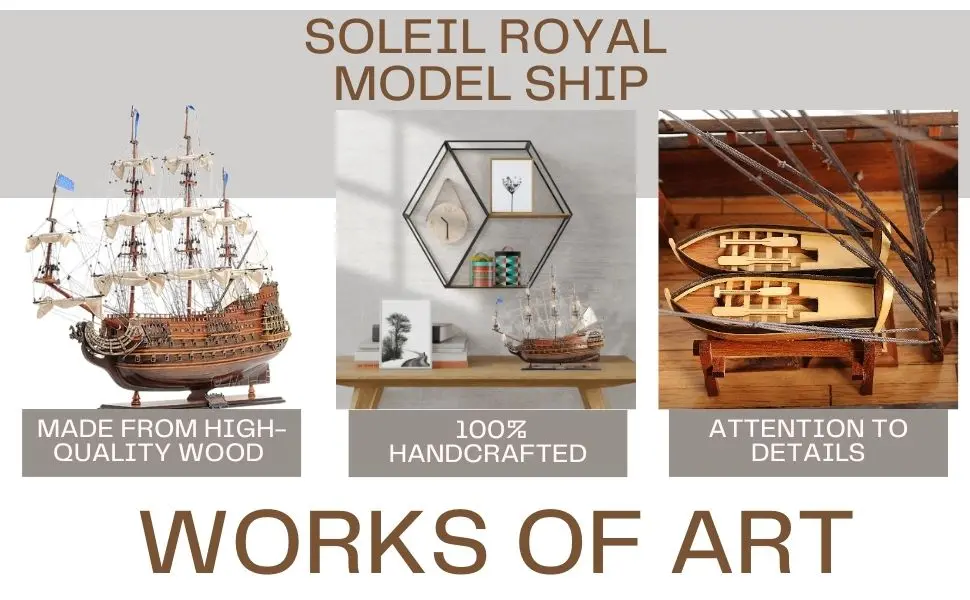 Soleil Royal 80cm Wooden Model Ship - Perfect Gift & Decor