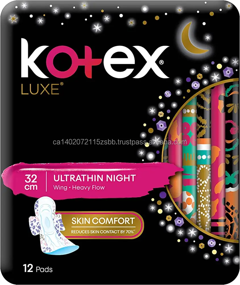 U By Kotex全nighttery超薄超重过夜带翅膀的女性垫| Alibaba.com