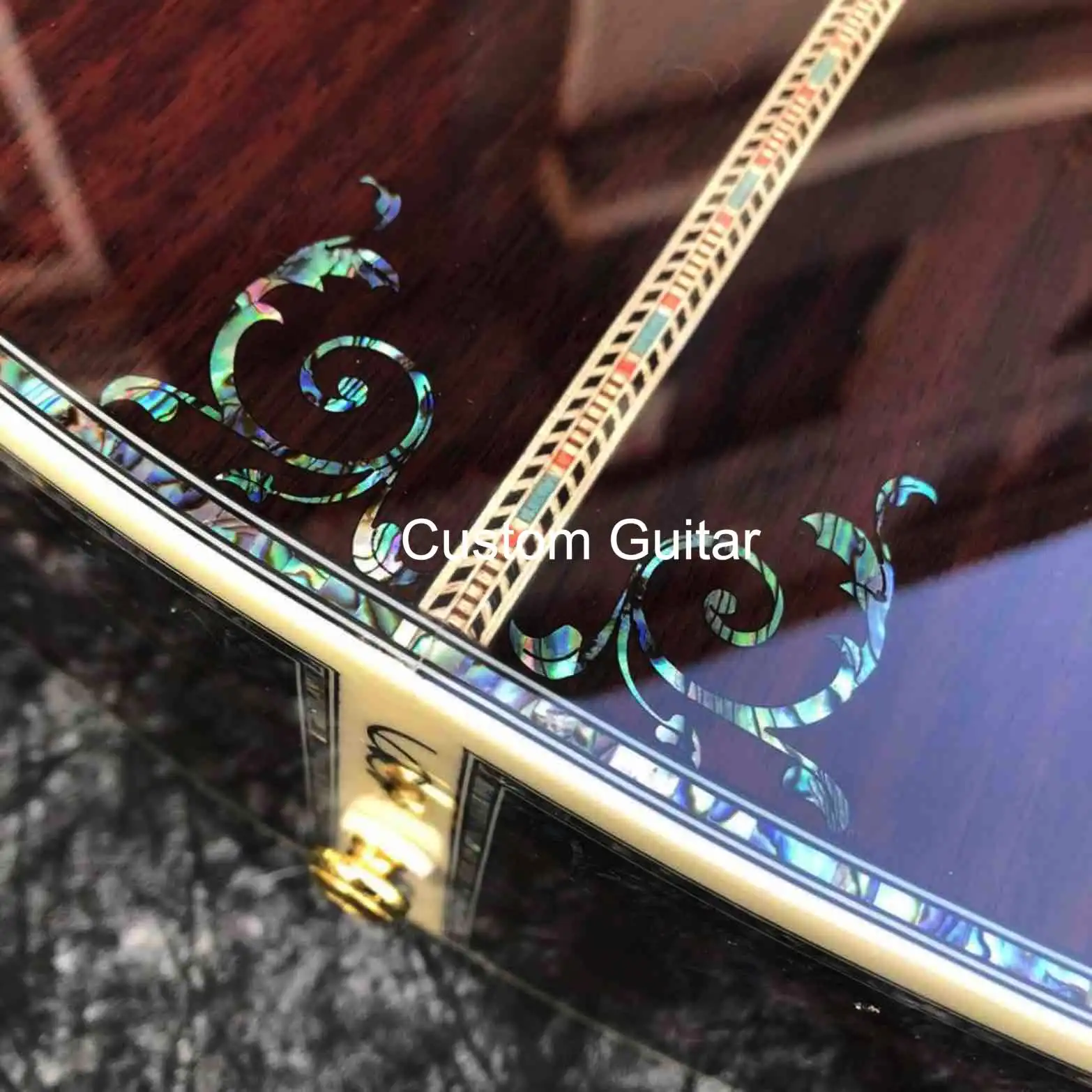 Custom 41 Inch Dreadnought D45D Deluxe Abalone Binding Life Tree Inlay ...