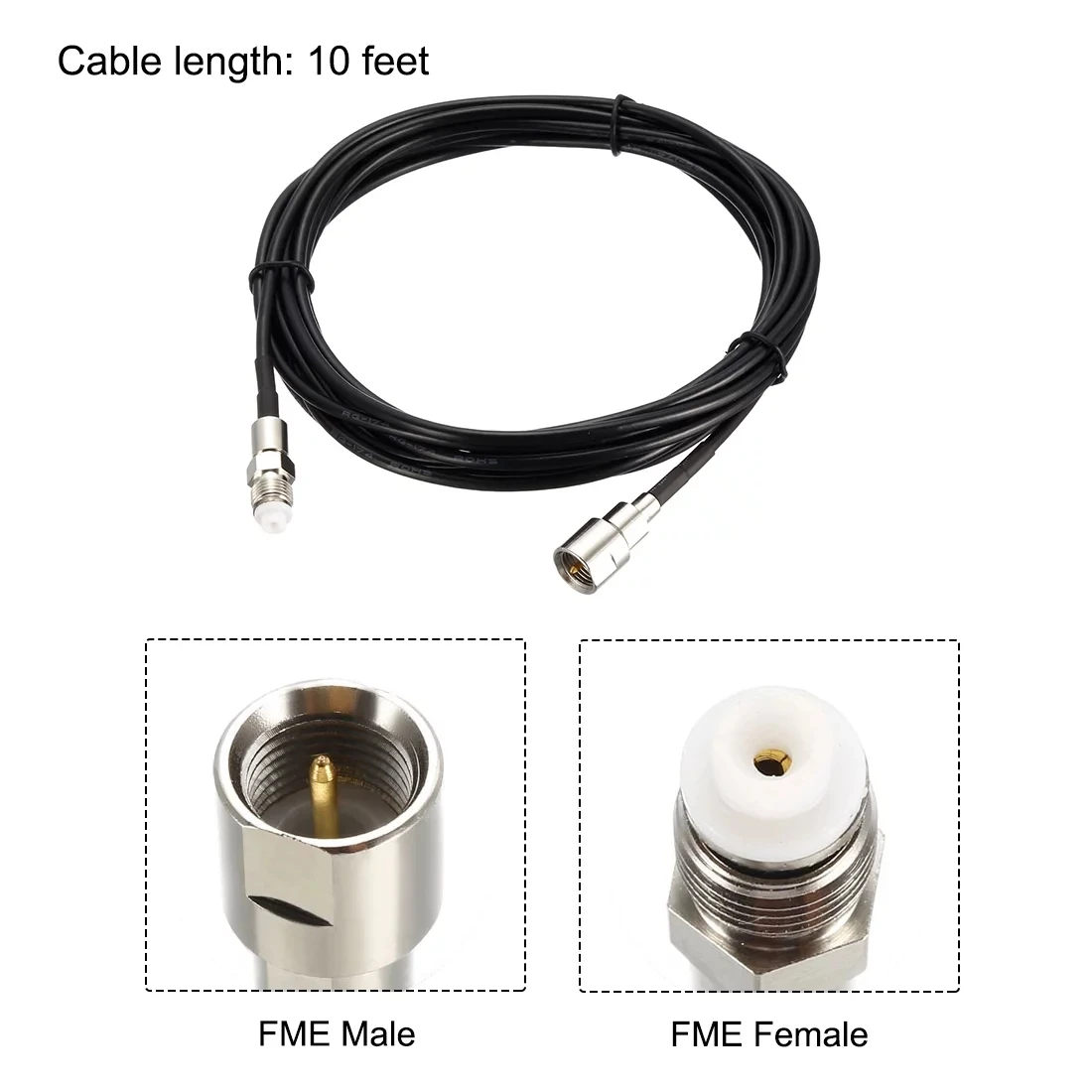 RF Coax FME Male to FME Female Antenna Extension Cable RG174 RG58 RF ...