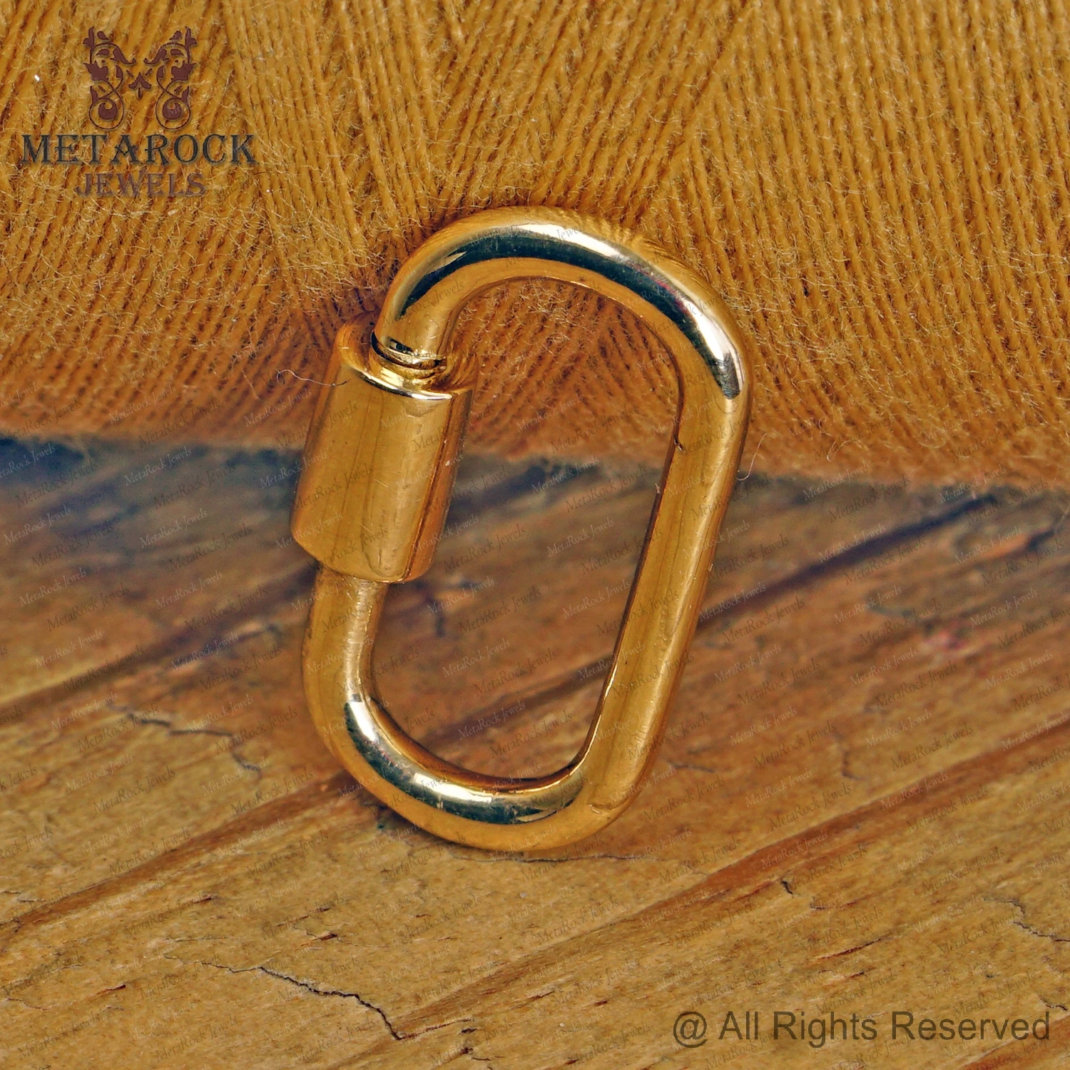 14k Gold Carabiner Finding Lock Finding Jewelry Component Making ...