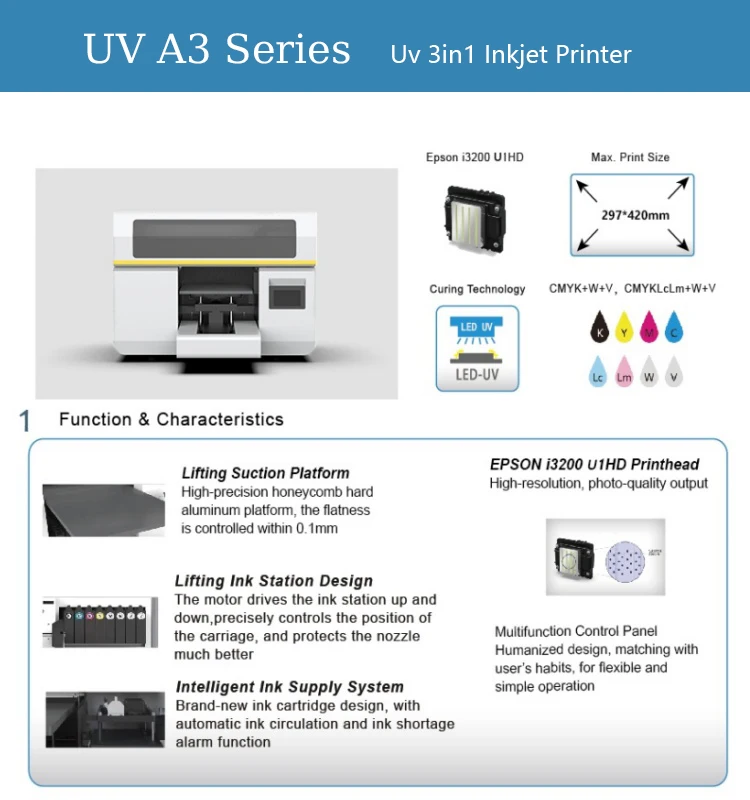 Visual-Tex A3 Size Uv Flatbed Printer A4 A3 A2 A1 Size Uv Printer ...