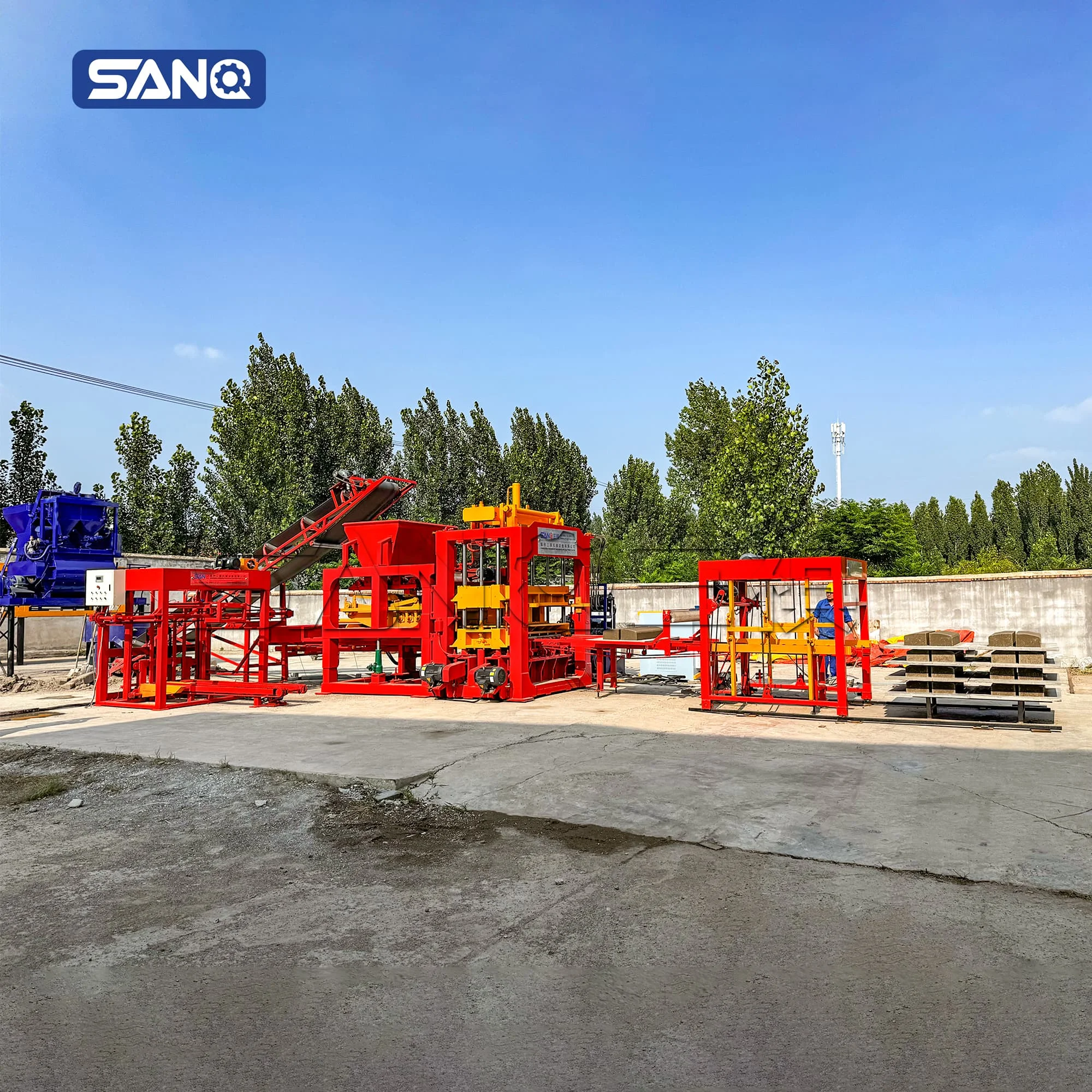 QT12-15 Fully Automatic Concrete Block Machine Hollow Paving Block ...