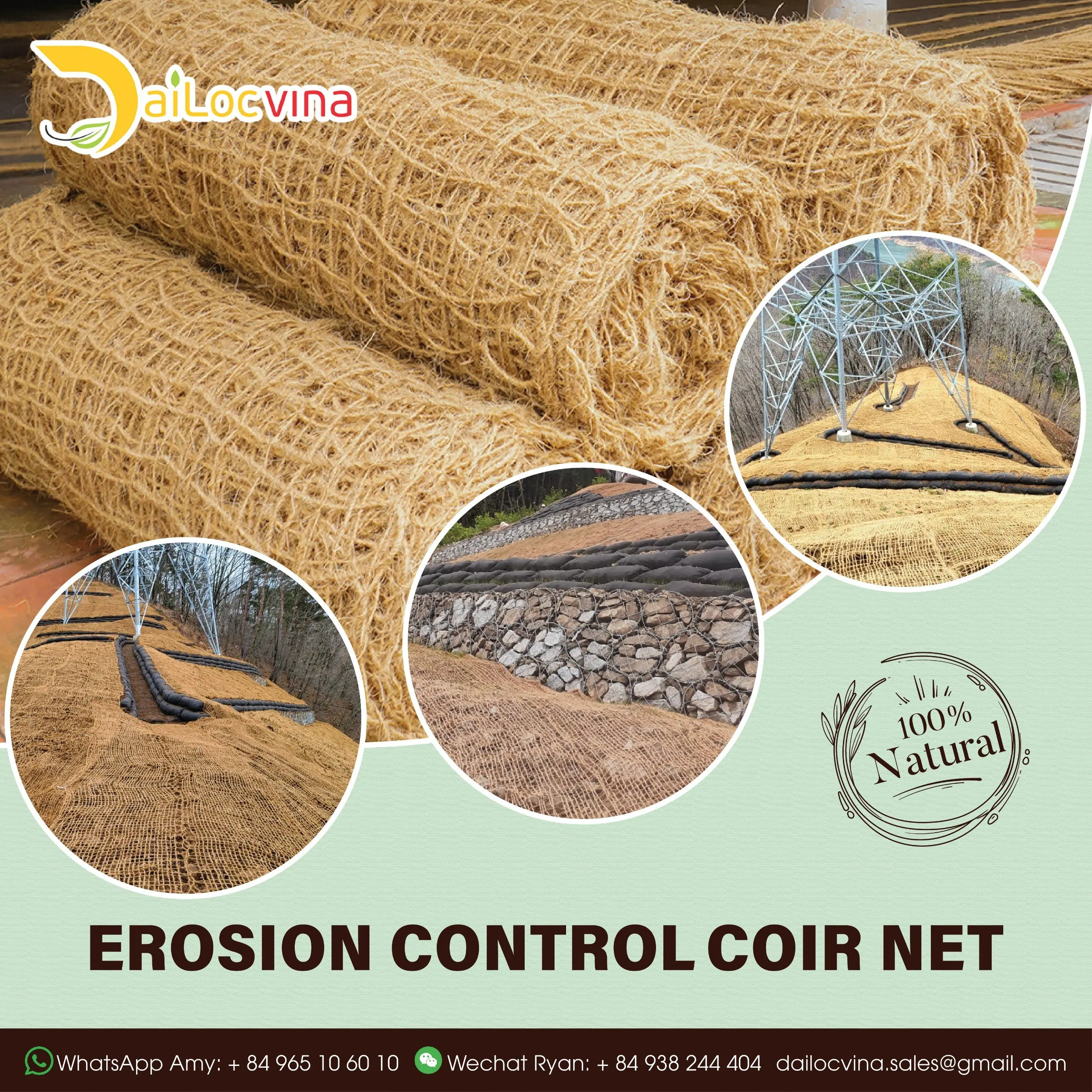 Erosion Control With Coir Net 700 Gram Made In Dai Loc Vina - Buy Coir ...