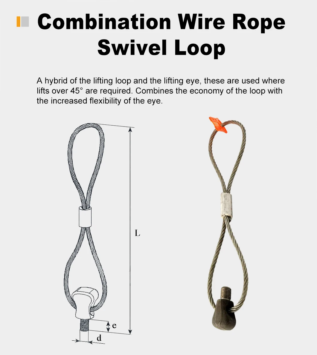 Coated Metal Wire Rope Loop Lifting Loop with Solid Socket Construction ...
