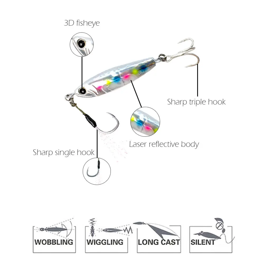 New Design Cast Jig Metal Deep Sea Fishing With Hooks 30g Fishing Jigs Slow Pitch Jigging Lure ...