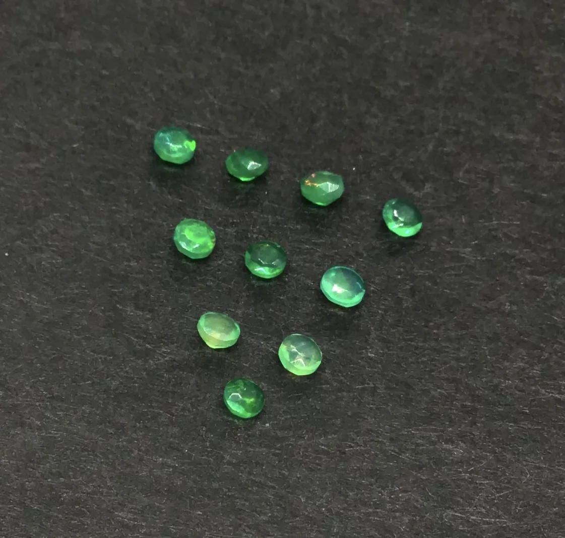 Green Ethiopian Opal 2.50mm Round Cut Faceted 100% Natural Multi Fire ...