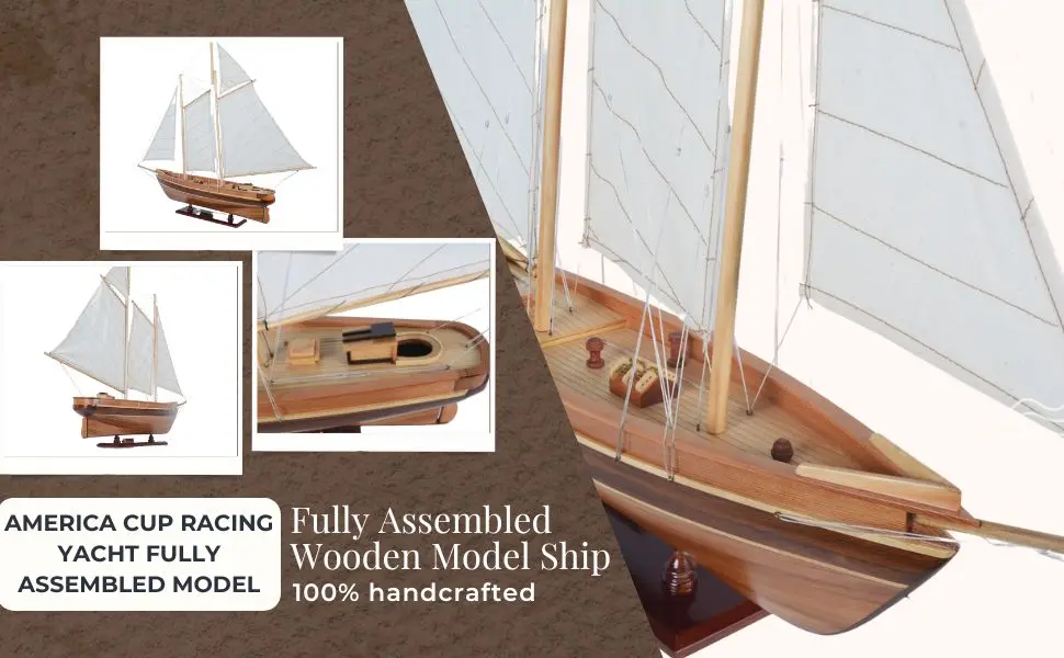 America Cup Racing Yacht Model Ship Fully Assembled Model Handcrafted ...