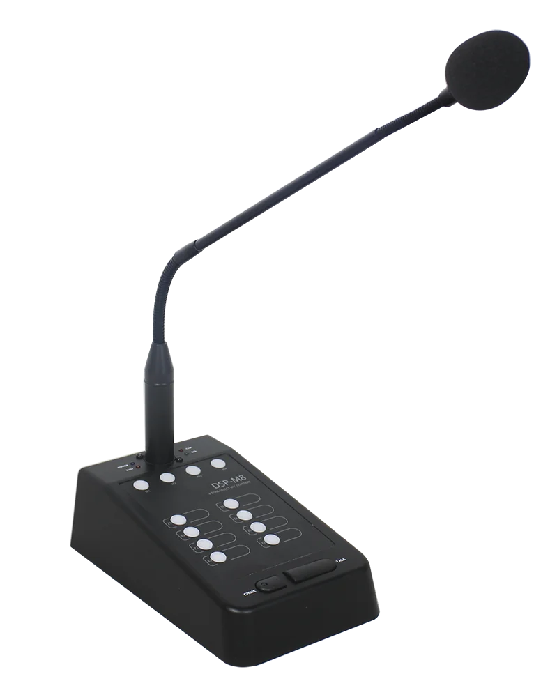 8 Zone Remote Paging Microphone Station with Level Control