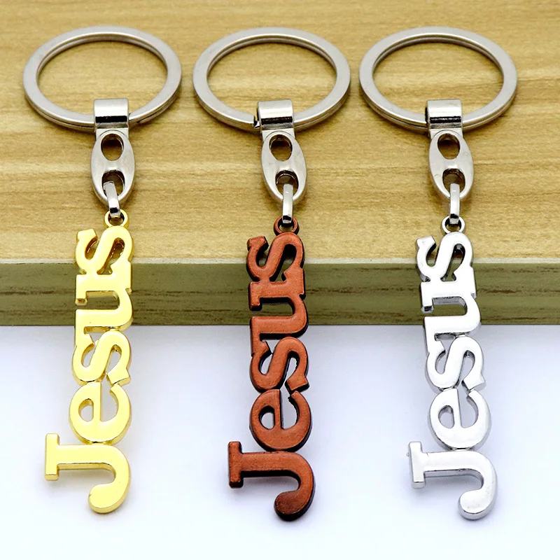 Wholesale Metal Catholic Christ Jesus Retro Cross Keychain Metal Letter ...