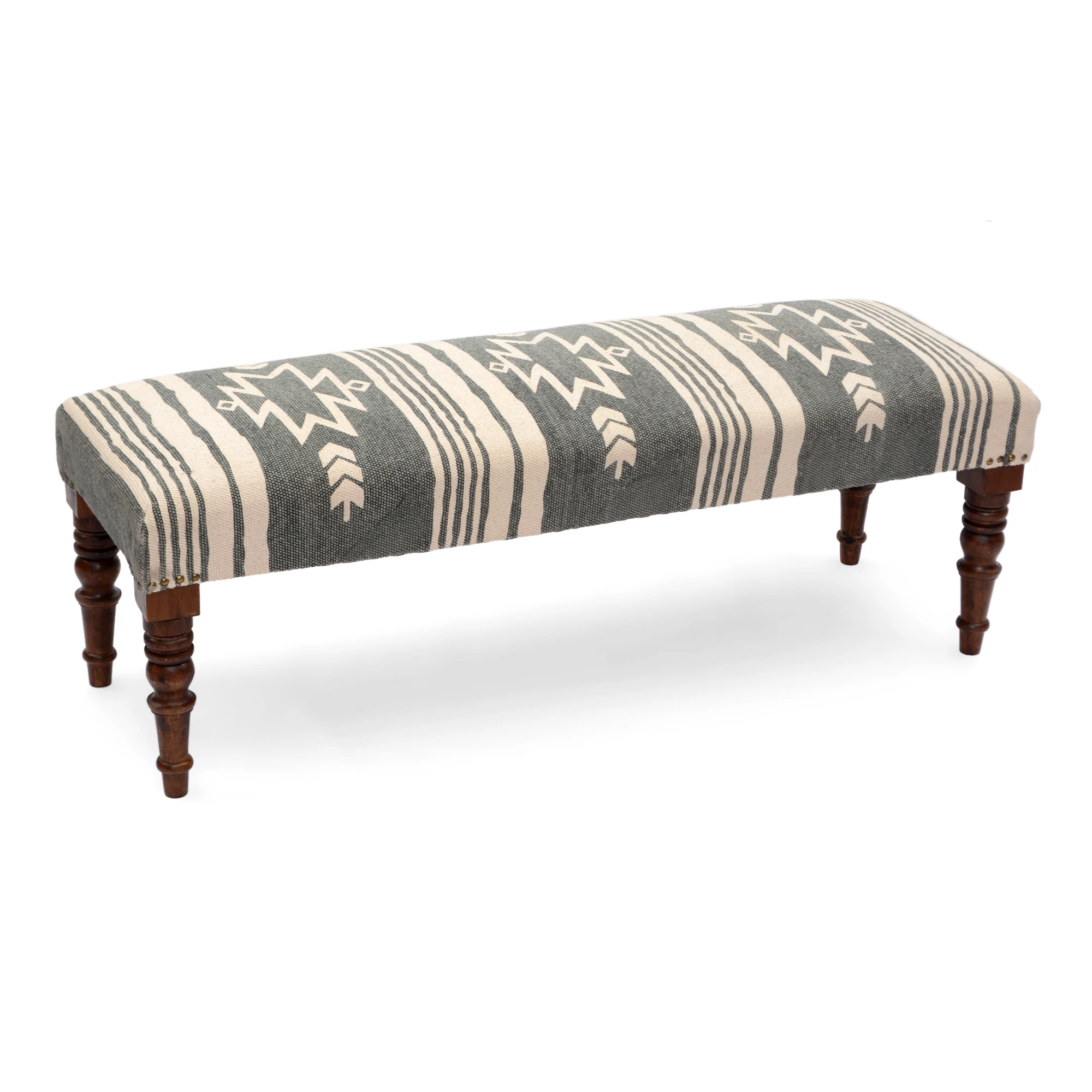 Modern Wooden Living Room Bench With Cotton Fabric Upholstery Bench And ...