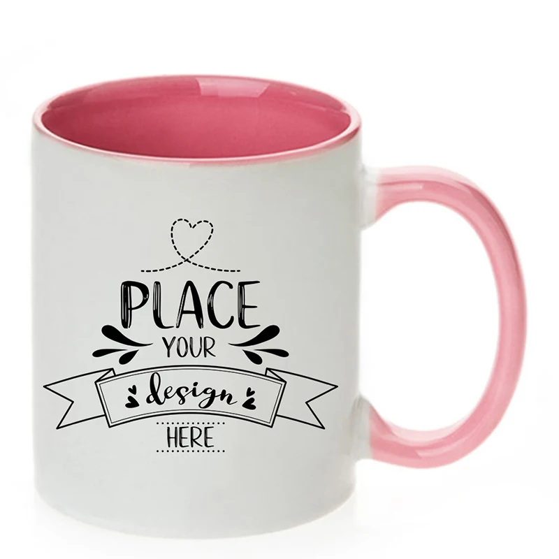 Factory Price 11oz Pink Inner Mug Printing Suitable For Anniversary Or ...