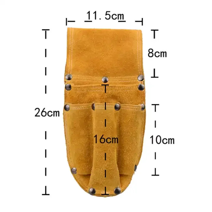 Genuine Leather Tool Belt Bag Carpenter Tool Pouch Hammer Holder ...