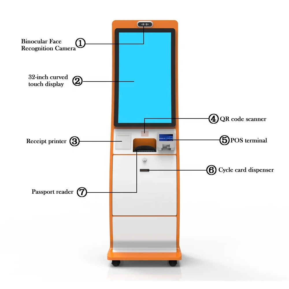 23.6" 27" 32" 43"supermarket Pos System Check Out Self Ordering Curved ...
