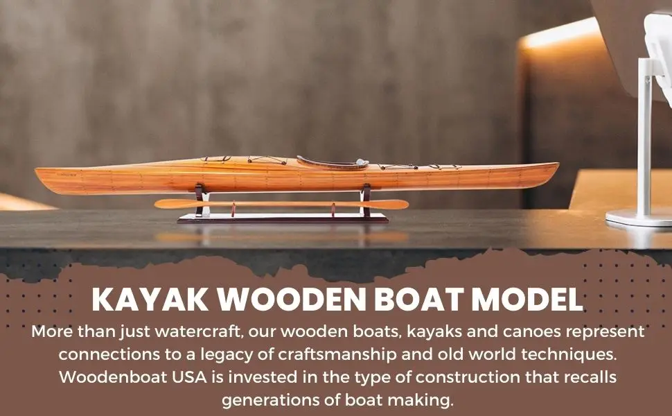 Kayak Model Ship Model 100 Cm Handcrafted Wooden Replica With Display ...