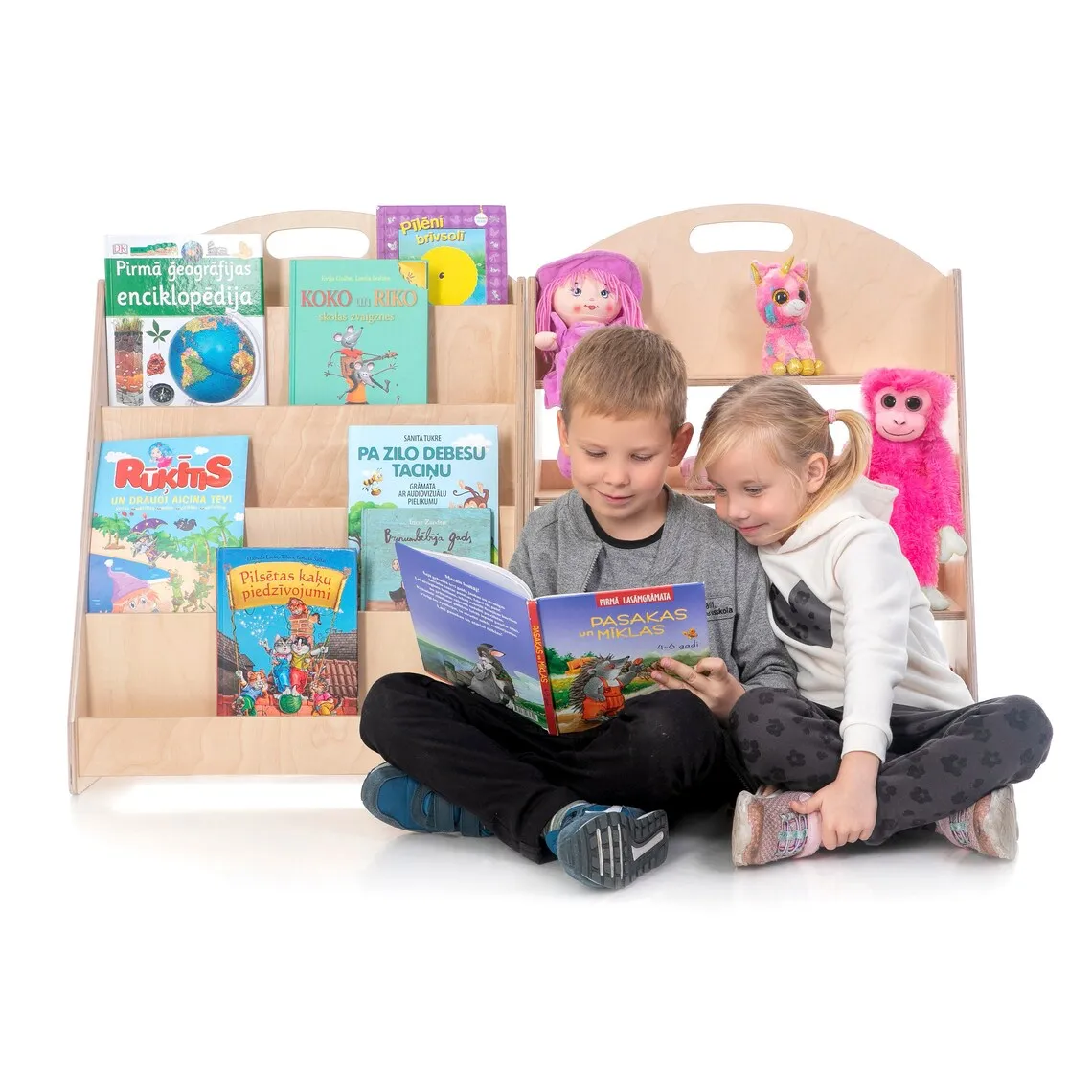 Birch Plywood Kids Bookshelf Book Storage Stand Holder Stand Organizers ...