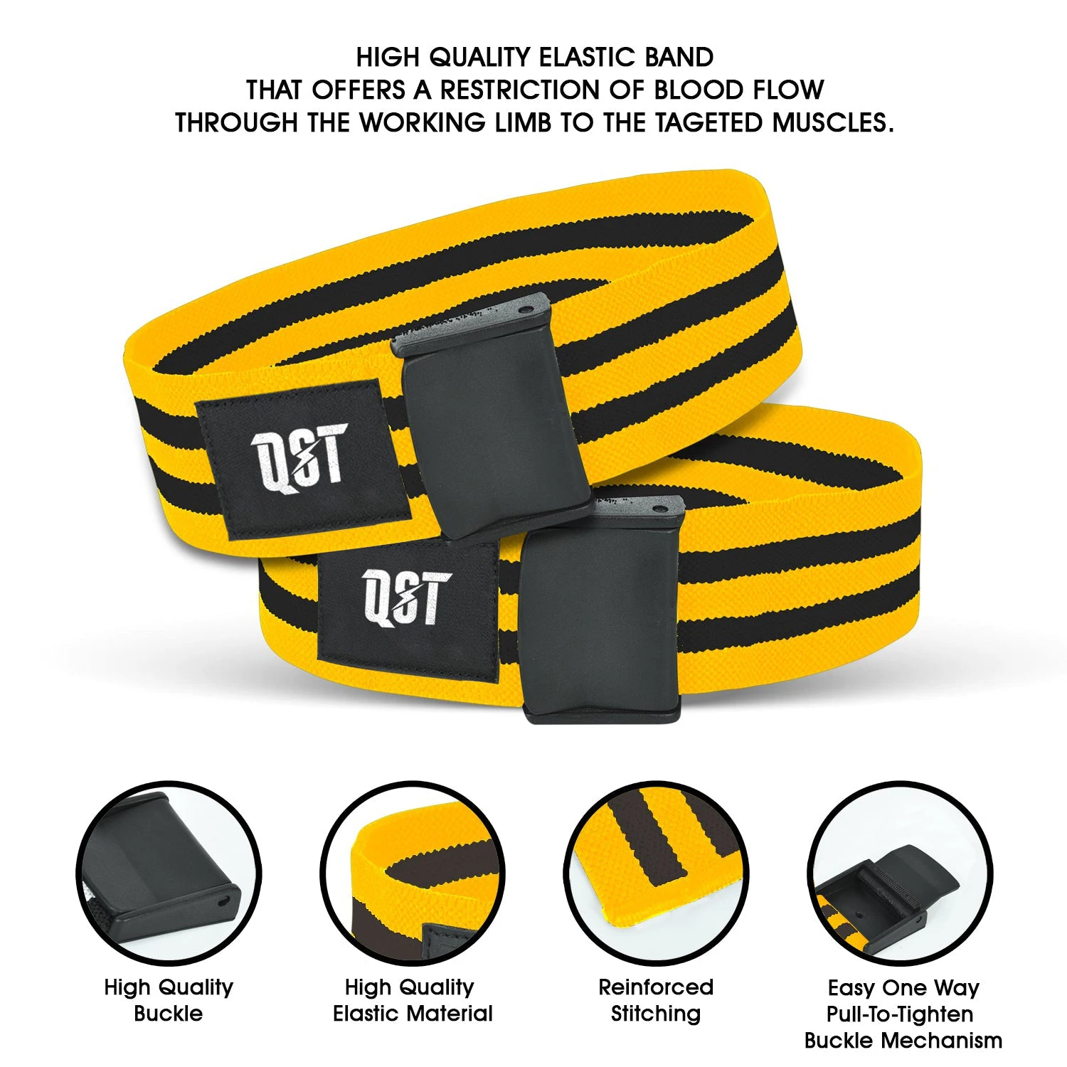 Heavy Duty Bfr Band For Occlusion Workout Arm & Leg Muscle Growth Gym ...