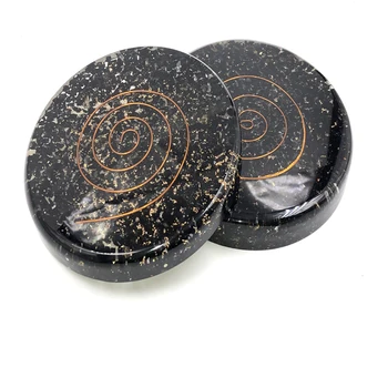 Black Tourmaline Orgonite Charging Coil Resin Coaster Wholesale Like Agate Coaster Monster ...
