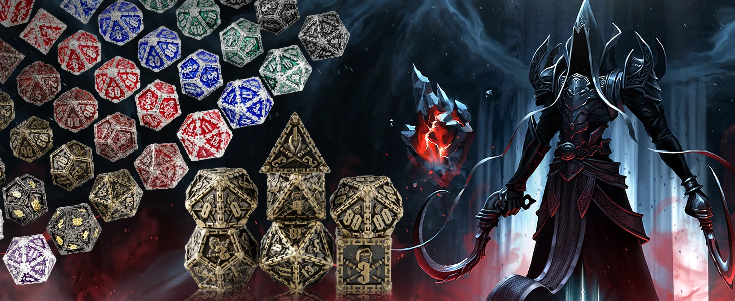 New Design DND Metal Dice D4 D6 D8 D10 D12 D20 D% the Reaper Metal D&D ...